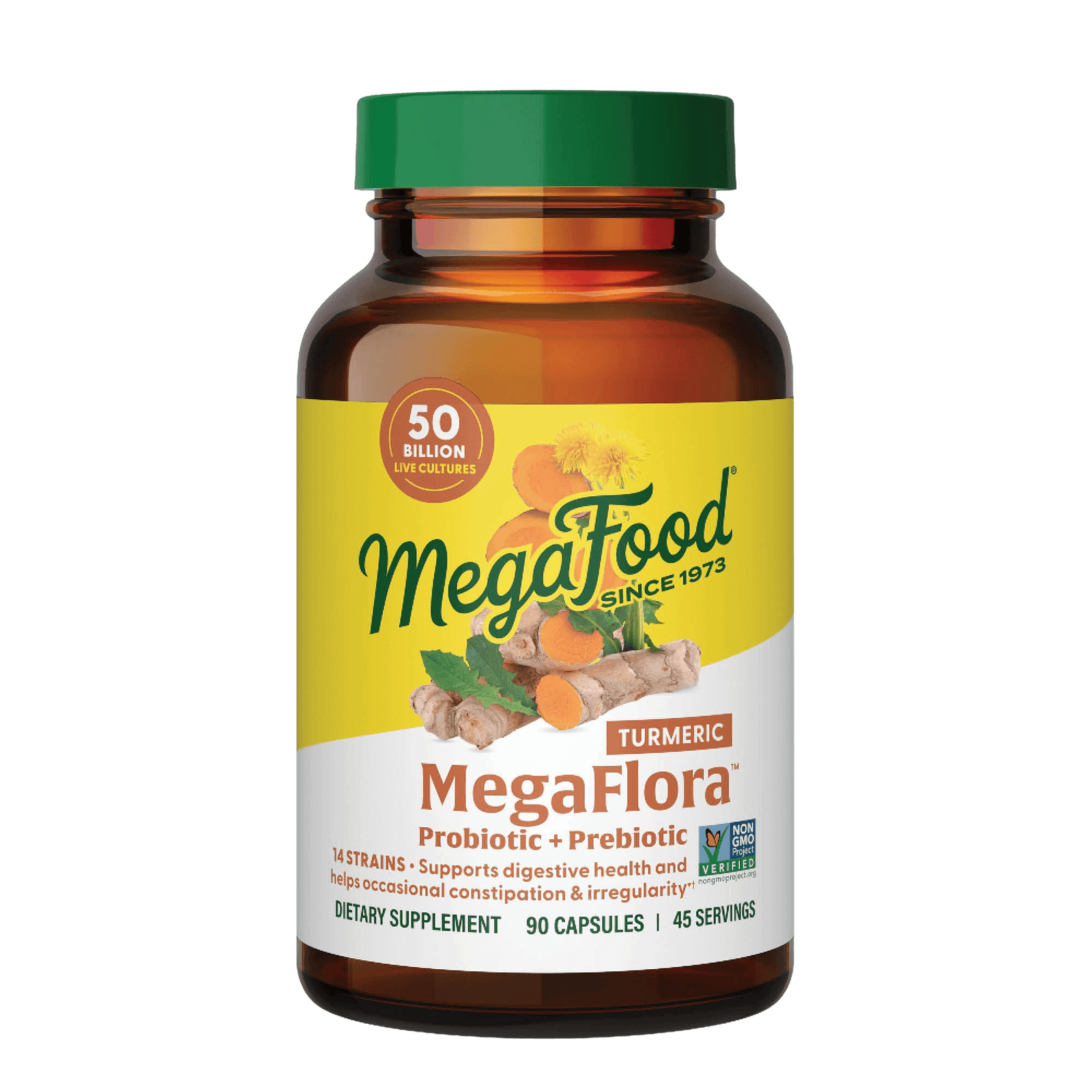 MegaFlora® Probiotic + Prebiotic with Turmeric | MegaFood