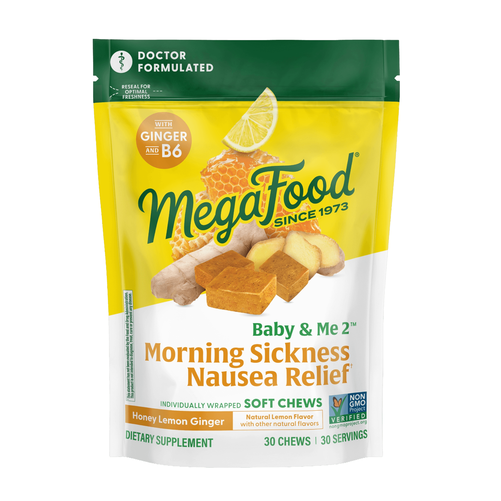 Morning Sickness Nausea Relief Vitamins with Ginger & Vitamin B6 | MegaFood