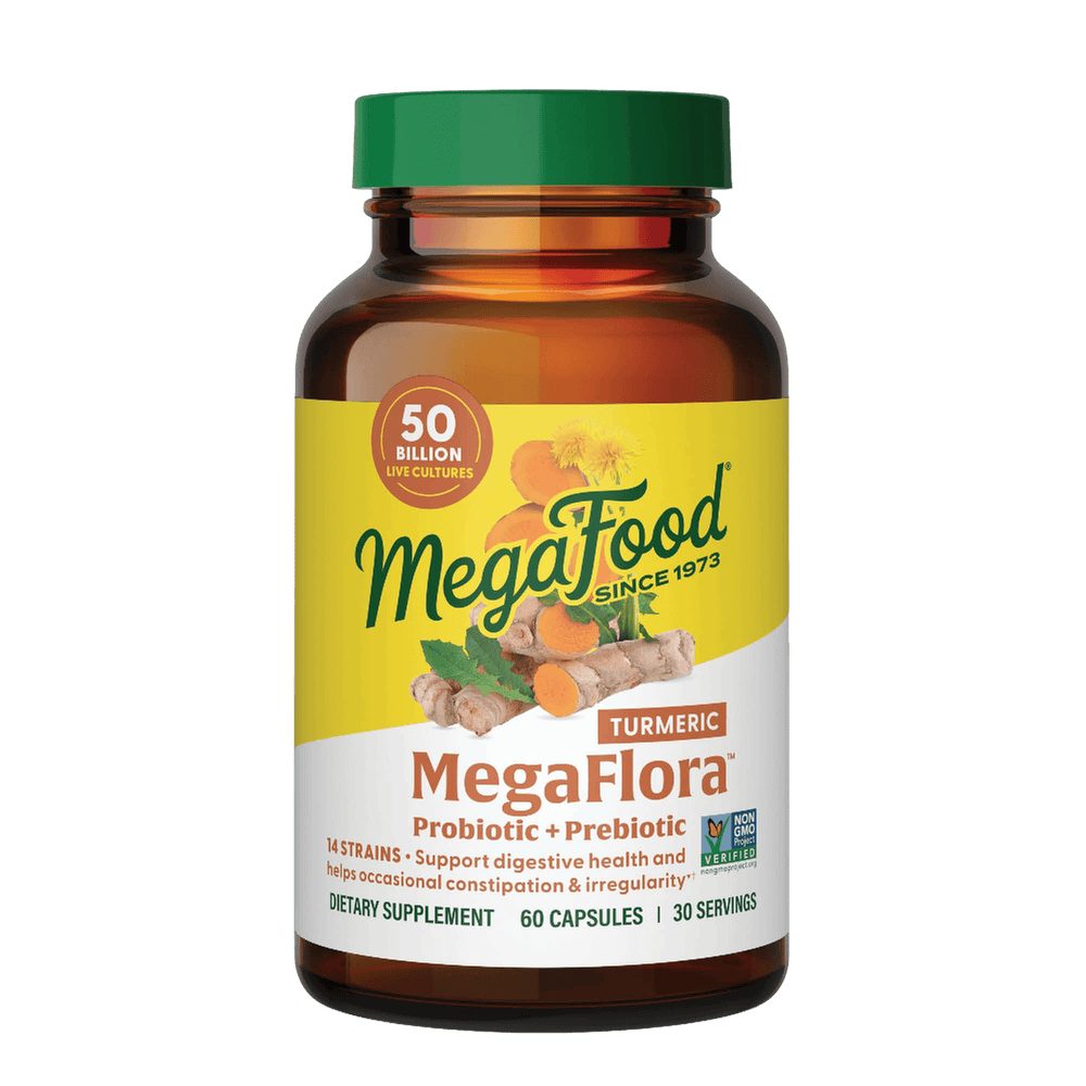 MegaFlora® Probiotic + Prebiotic with Turmeric | MegaFood