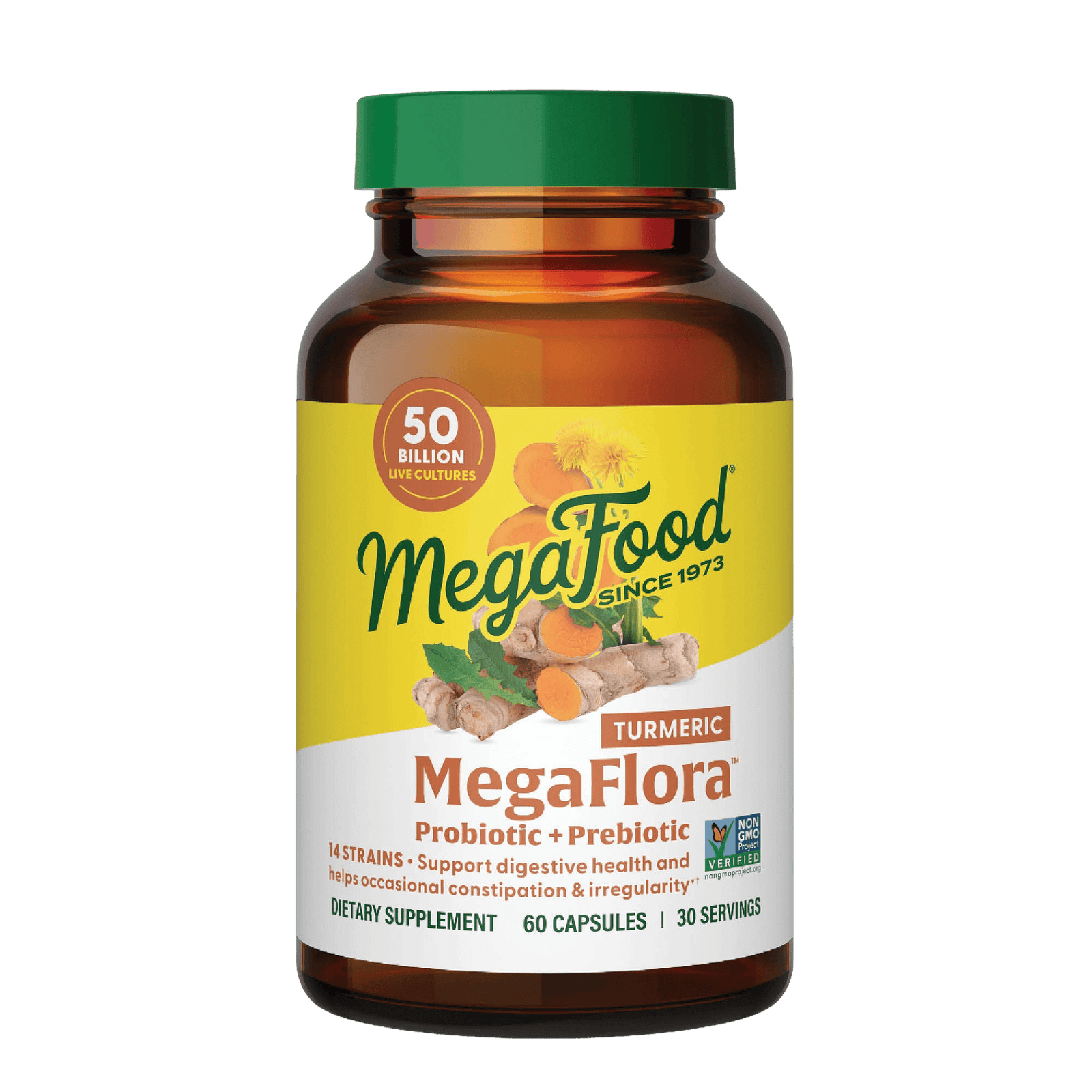 MegaFlora® Probiotic + Prebiotic with Turmeric | MegaFood