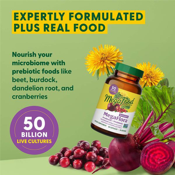 MegaFlora® Women's Probiotic + Prebiotic | 14 Strains - 50 Billion Live ...