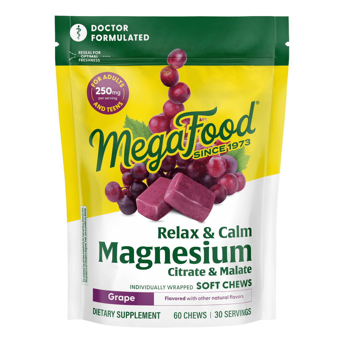 Relax + Calm† Magnesium Soft Chews | Grape-Flavor Chews | MegaFood