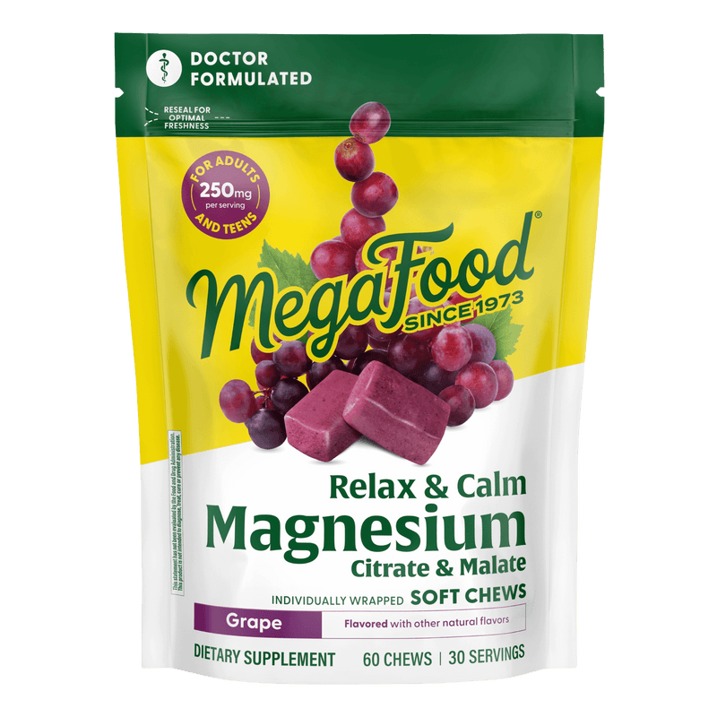 Relax + Calm† Magnesium Soft Chews | Grape-Flavor Chews | MegaFood