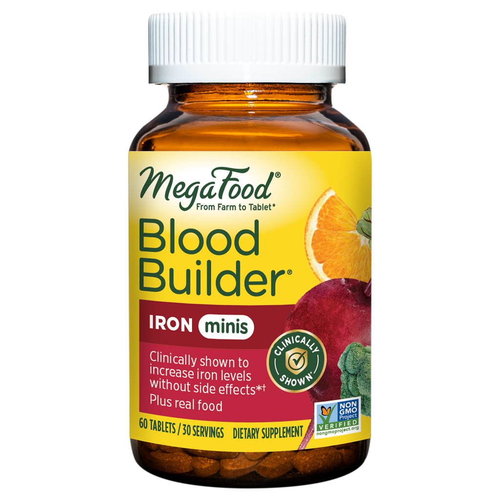 Blood Builder Mini Iron Vitamins | Small Vegan Iron Supplement